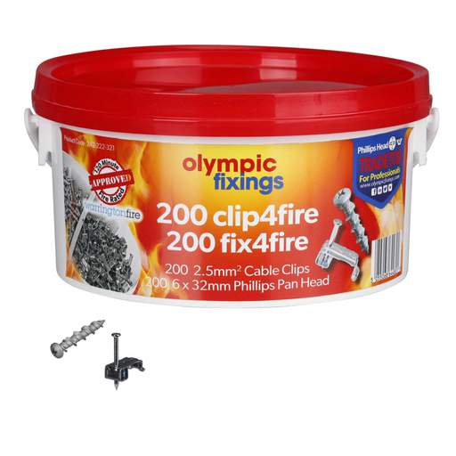 Olympic Fixings Clips4fire 1 - 2.5mm Clips and Fix4fire 6 x 32mm Trade ...