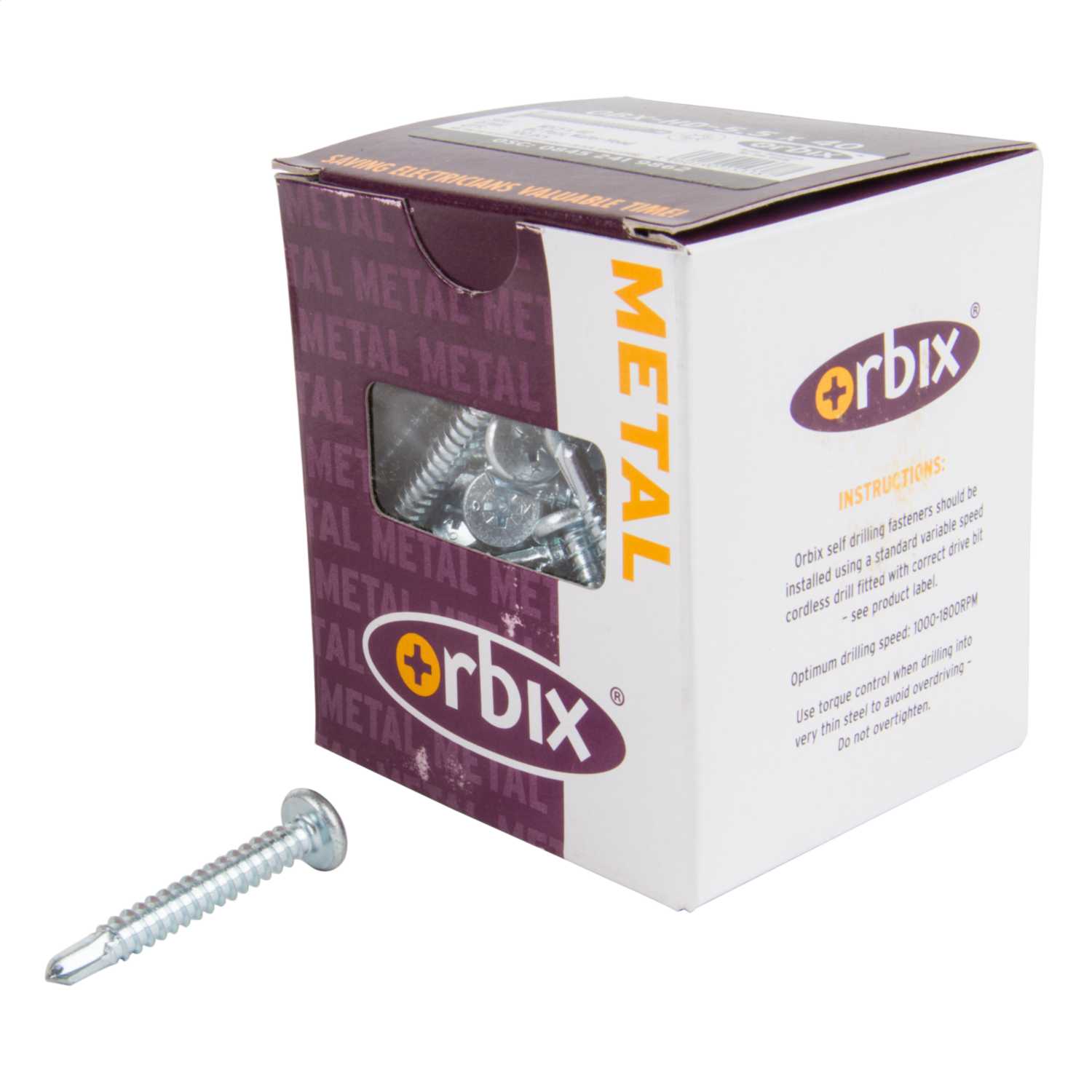 Orbix 5.5mm x 40mm Heavy Duty Self Drilling Screws BNP (Pack of 100 ...