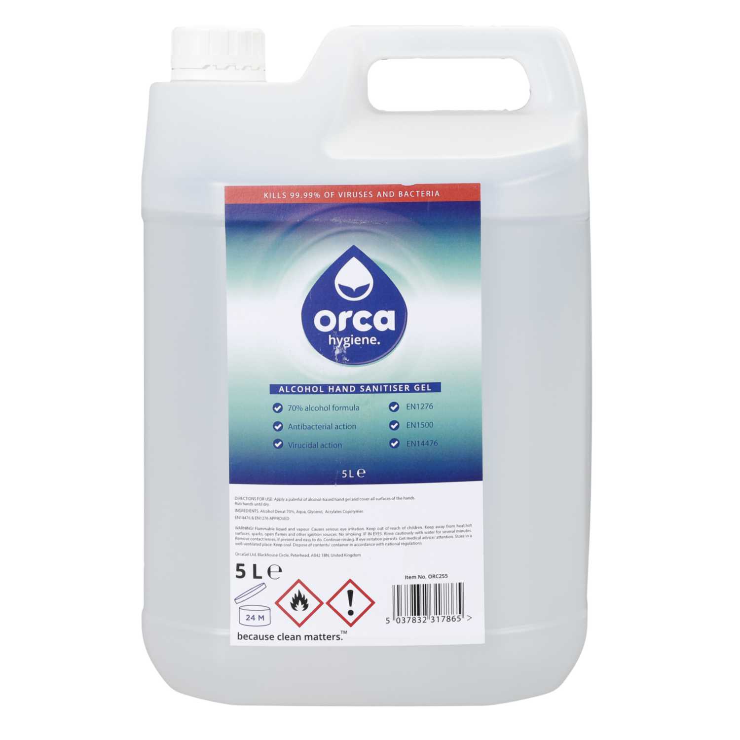 Orca Hygiene Hand Sanitiser Gel 5 Litre (H1 C500) | CEF