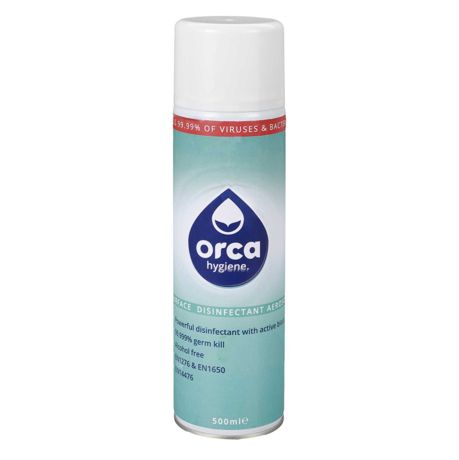 Orca Hygiene Virucidal Surface Disinfectant Aerosol 500ml (S15 R50 CT) | CEF