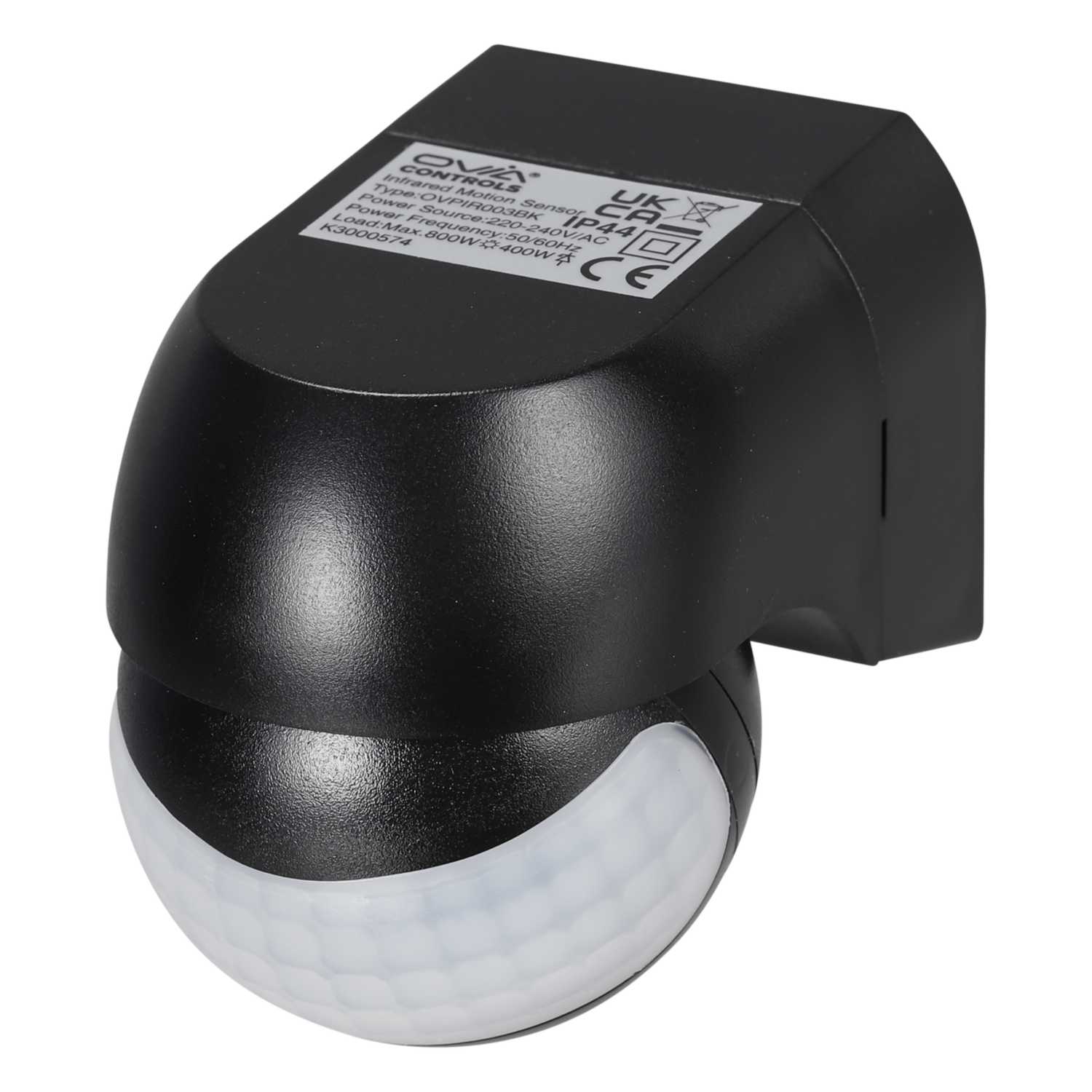 Ovia 180° Rotatable PIR Motion Detector IP44 Black (OVPIR003BK) | CEF