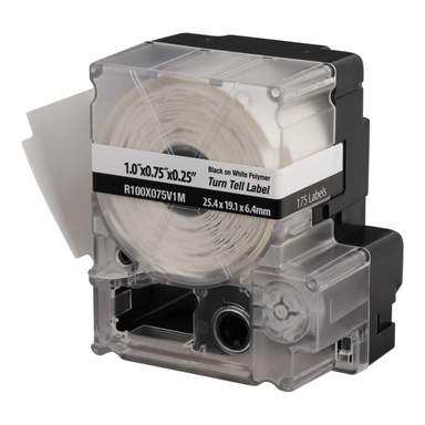 Panduit PXE™ 25.4mm x 19.1mm Turn-Tell Label White / Clear (Roll of 175 ...