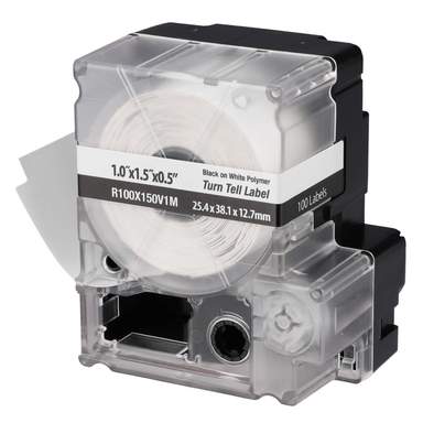 Panduit PXE™ 25.4mm x 38.1mm Turn-Tell Label White / Clear (Roll of 100 ...