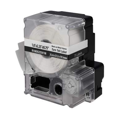 Panduit PXE™ 25.4mm x 57.2mm Turn-Tell Label White / Clear (Roll of 75 ...