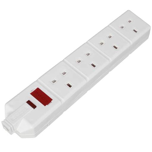 Permaplug 13A 4 Gang Trailing Socket White (ELS134W) | CEF