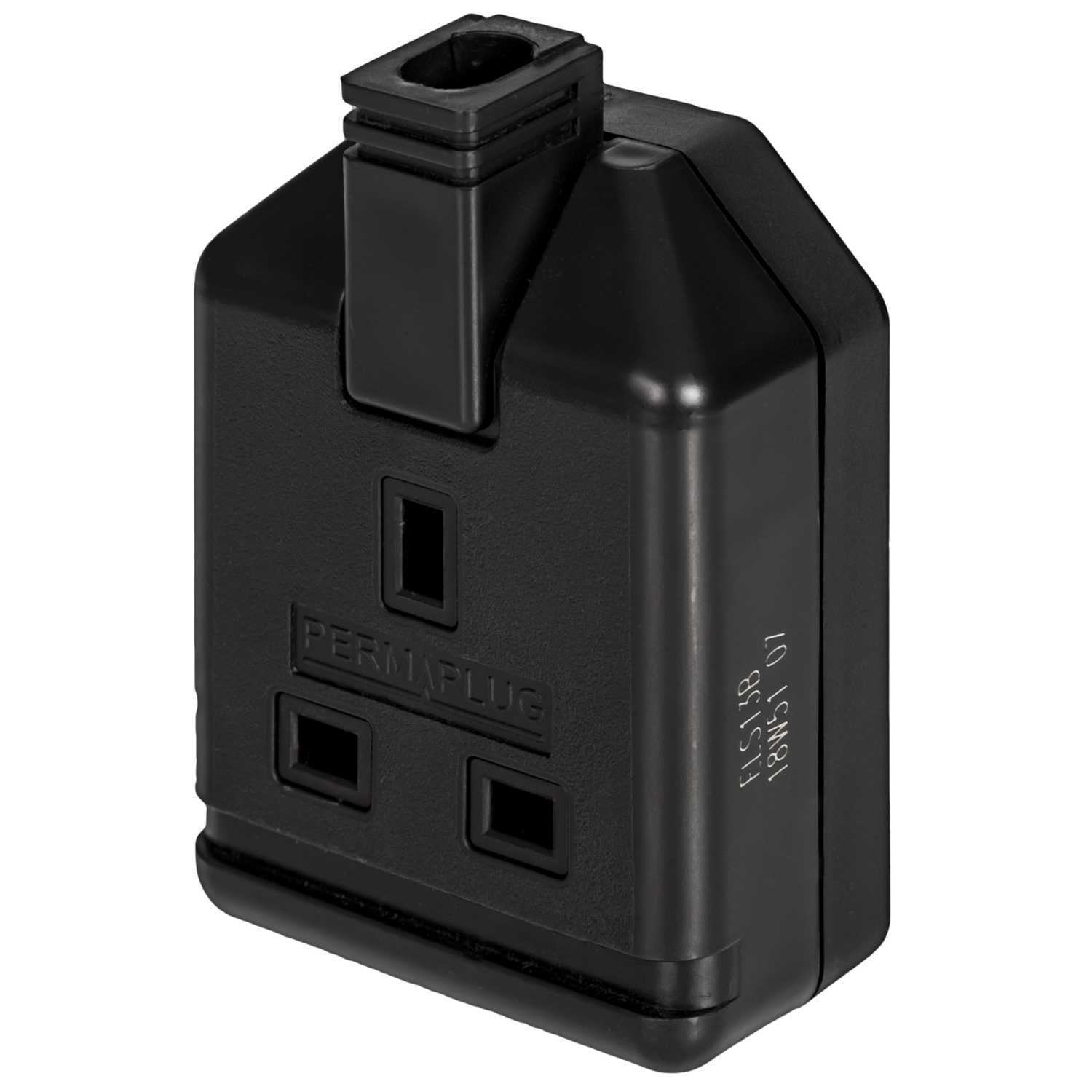 Permaplug 13A 1 Gang Trailing Socket Black (ELS13B) | CEF