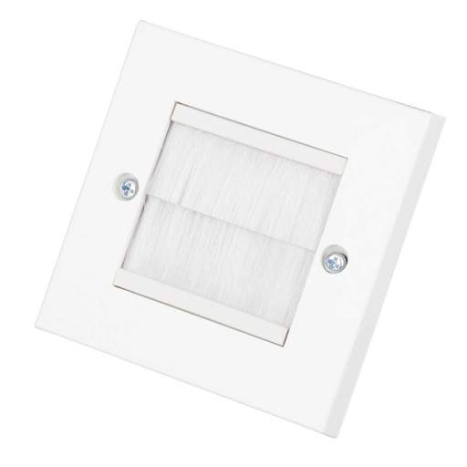 Philex 1 Gang Cable Outlet Plate White Brushes (70435W) | CEF