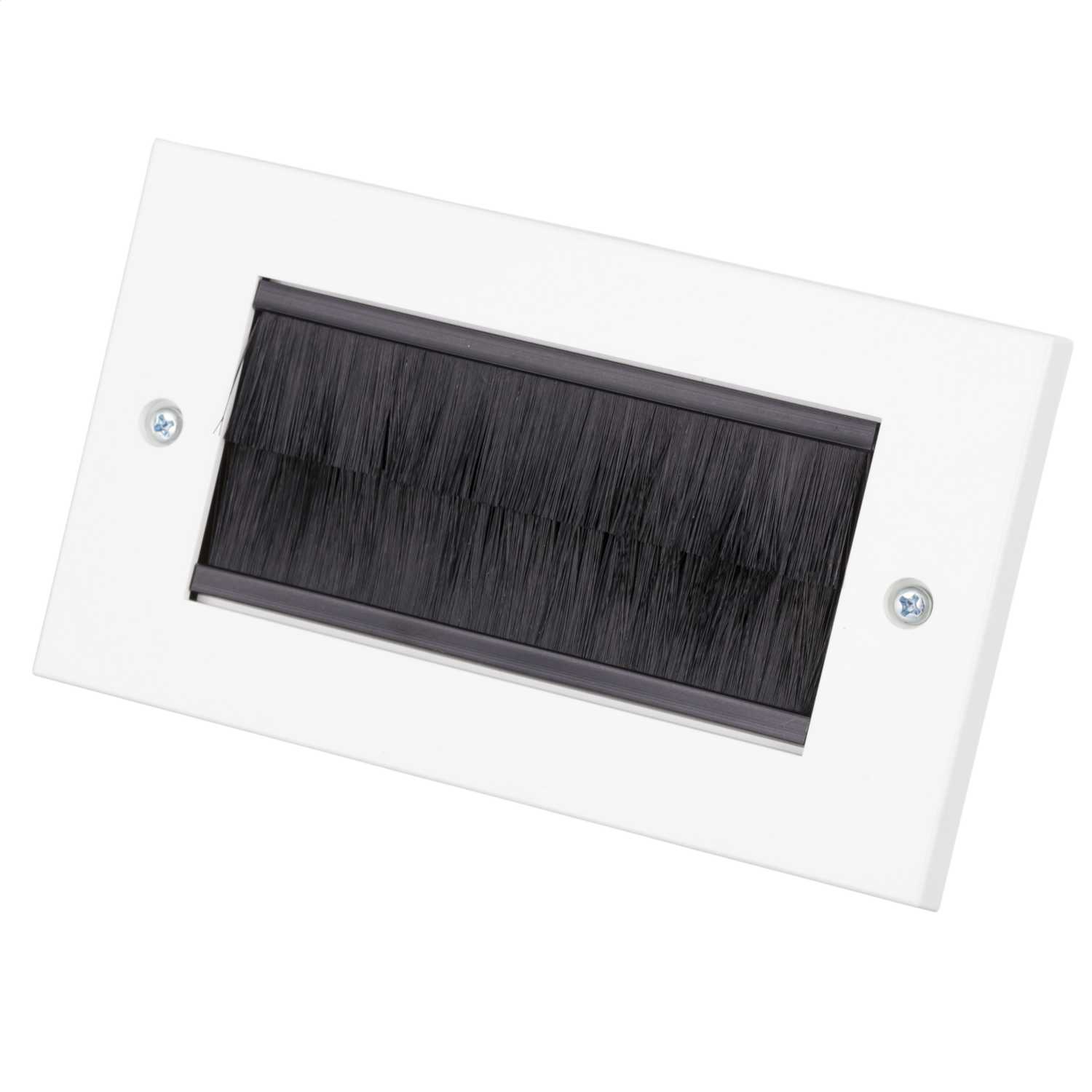 Philex 2 Gang Cable Outlet Plate Black Brushes (70436R) | CEF