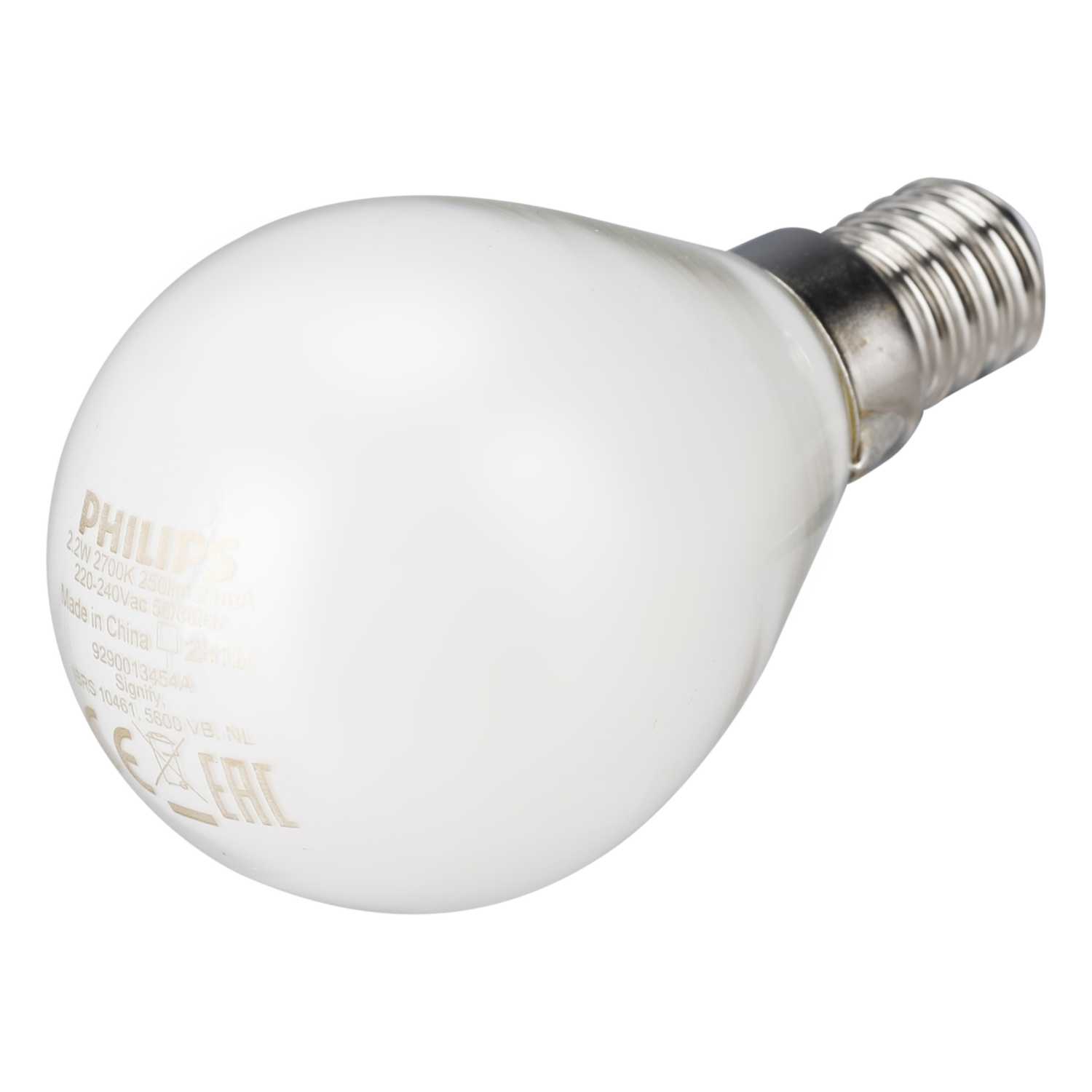 Philips CorePro 4.3W SES LED Non Dimmable Golfball Lamp Opal 2700K ...