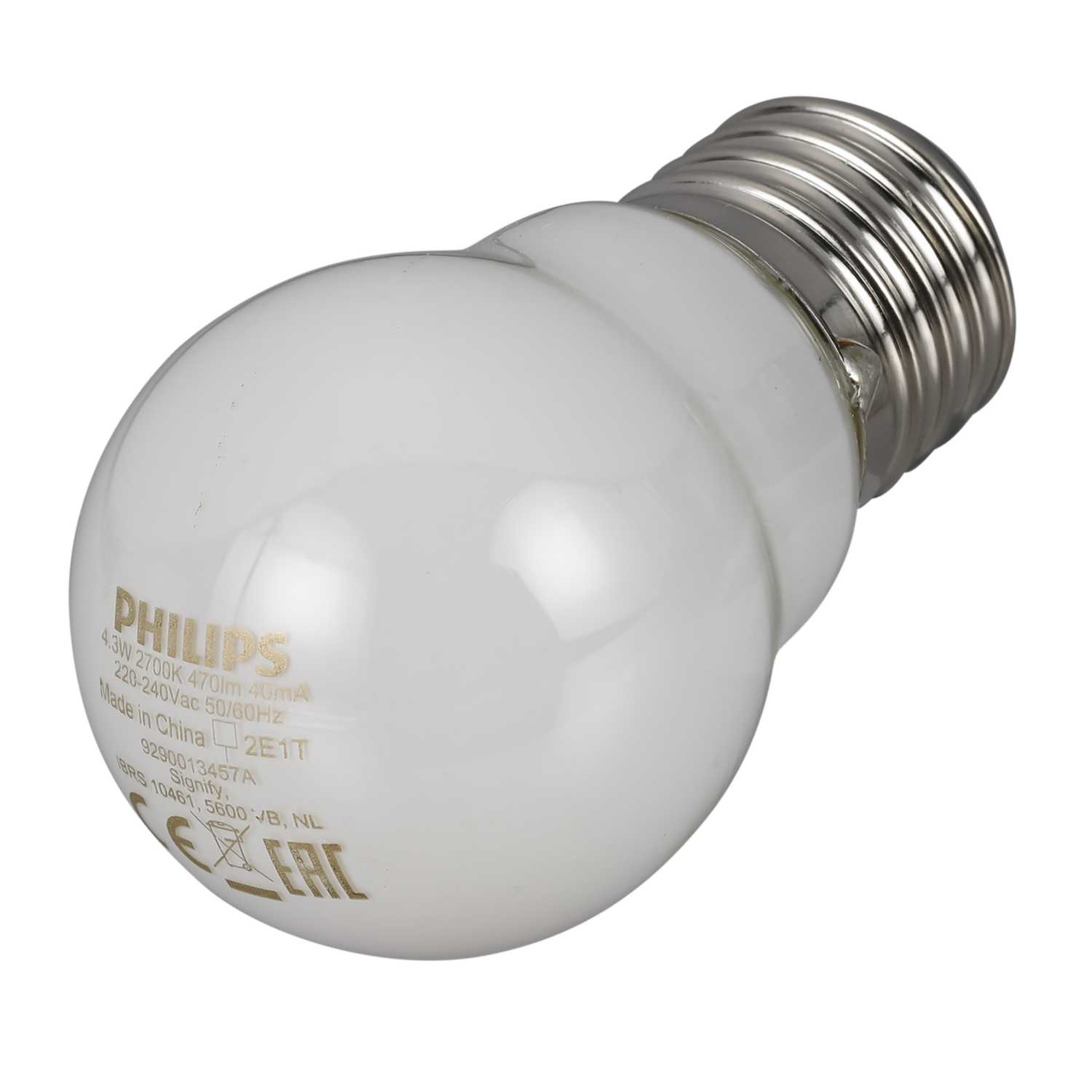 Philips CorePro 4.3W ES LED Non Dimmable Golf Ball Lamp Opal 2700K ...