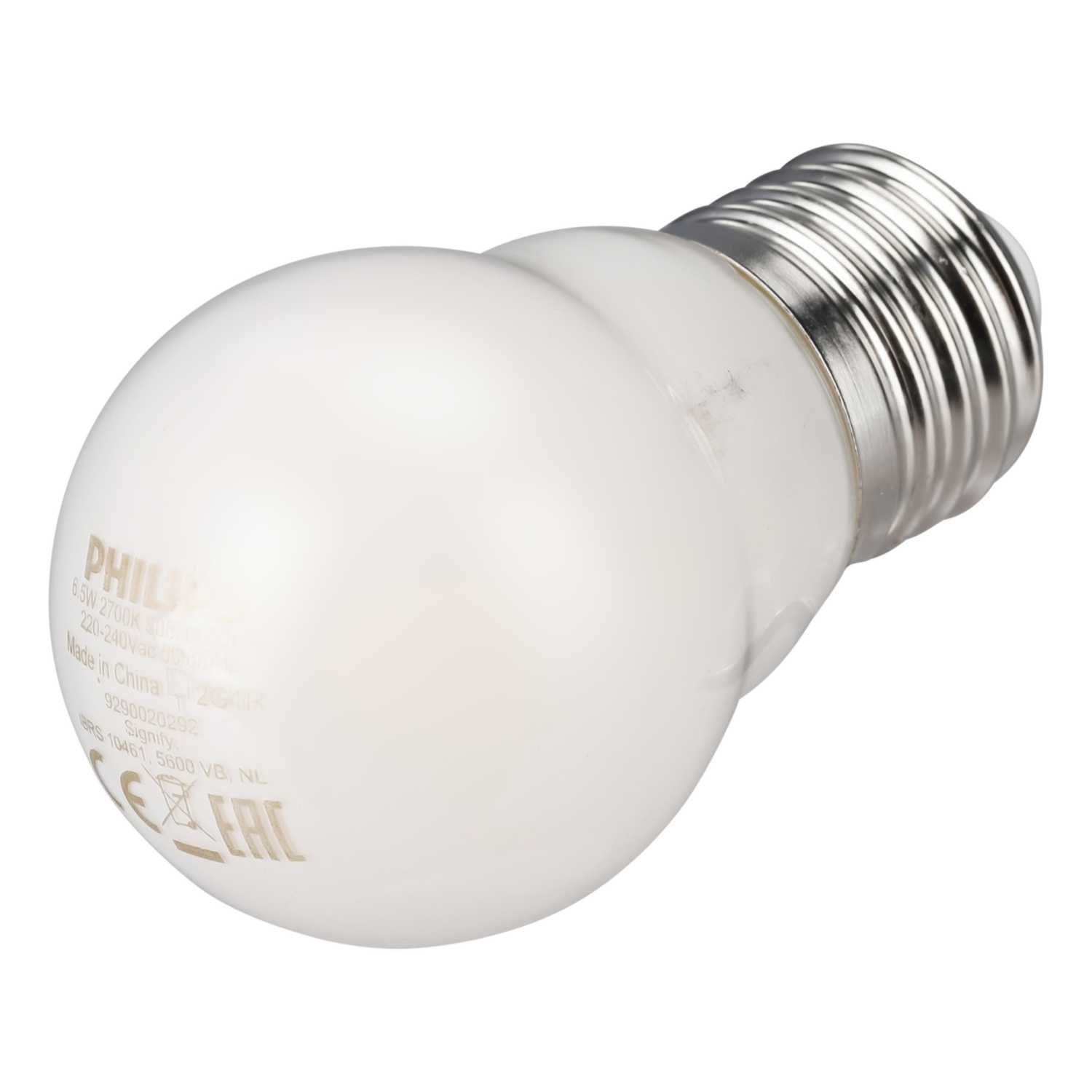 Philips CorePro 6.5W ES LED Non Dimmable Golf Ball Lamp Opal 2700K ...