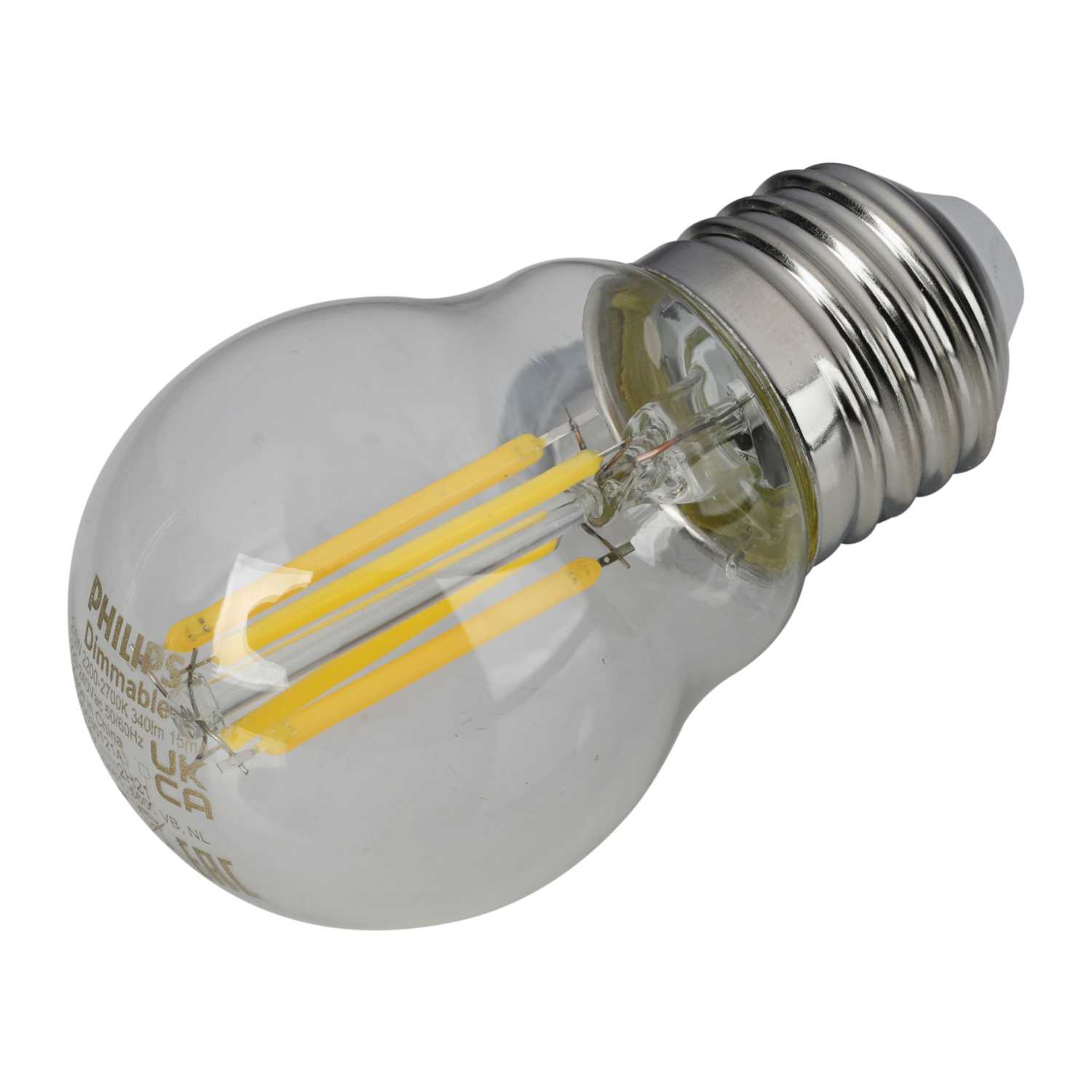 Philips Master Glass DimTone 2.5W ES LED Dimmable Filament Golf Ball ...