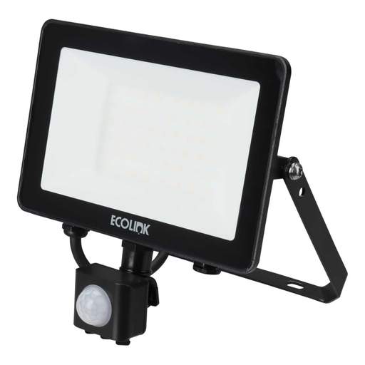 Ecolink 30W LED Floodlight with PIR Black 4000K (ECOFL30-4K-PIR) | CEF