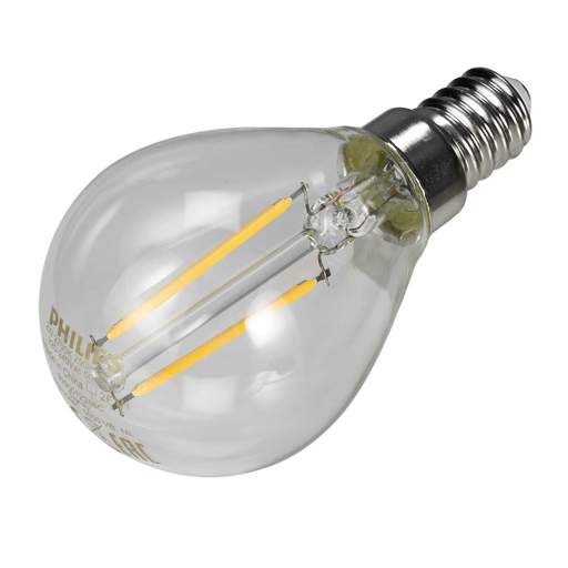 Philips CorePro 2W SES LED Non Dimmable Filament Golf Ball Lamp 2700K ...