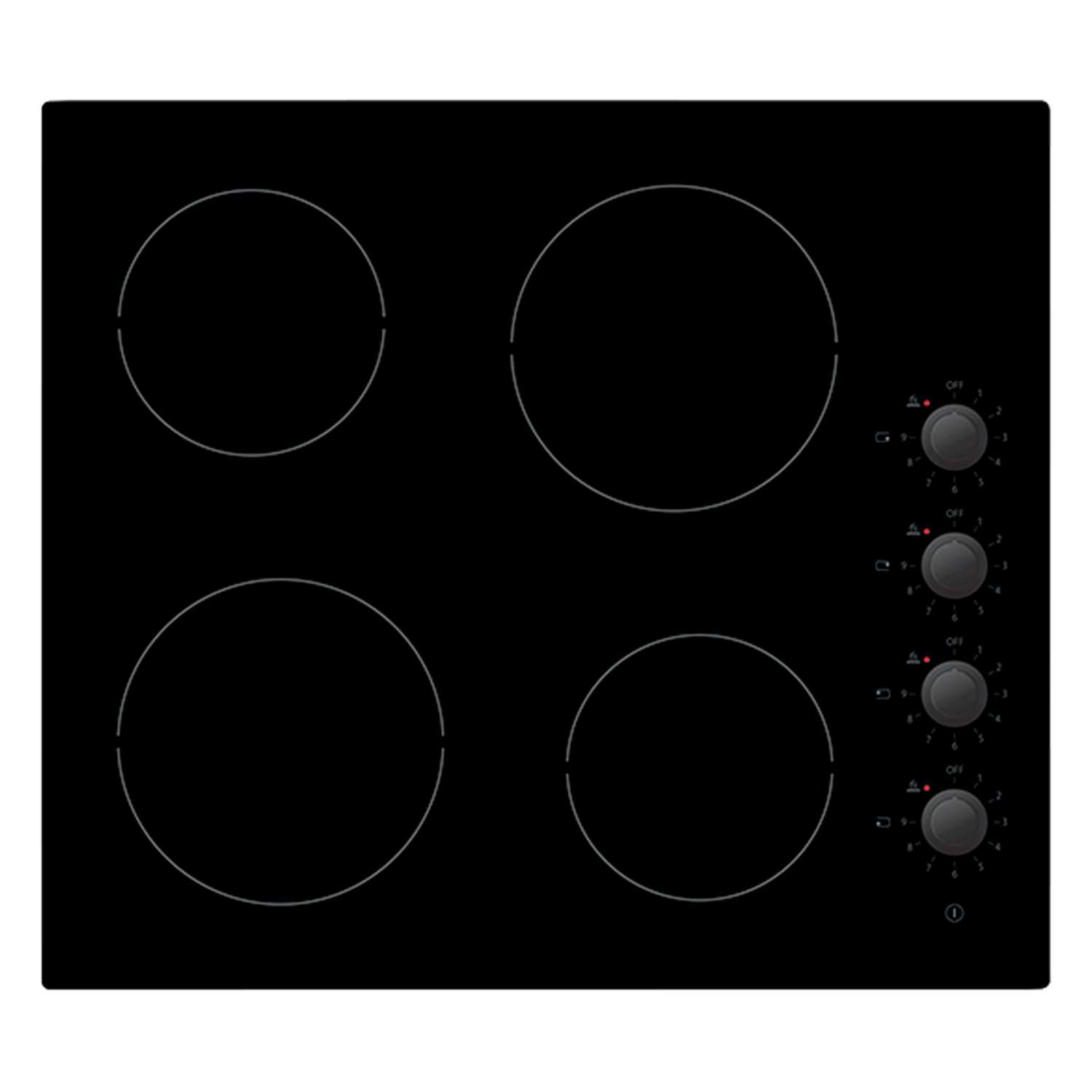Statesman 60cm 4 Zone Ceramic Hob with Dial Control Black (CHZ460D) | CEF