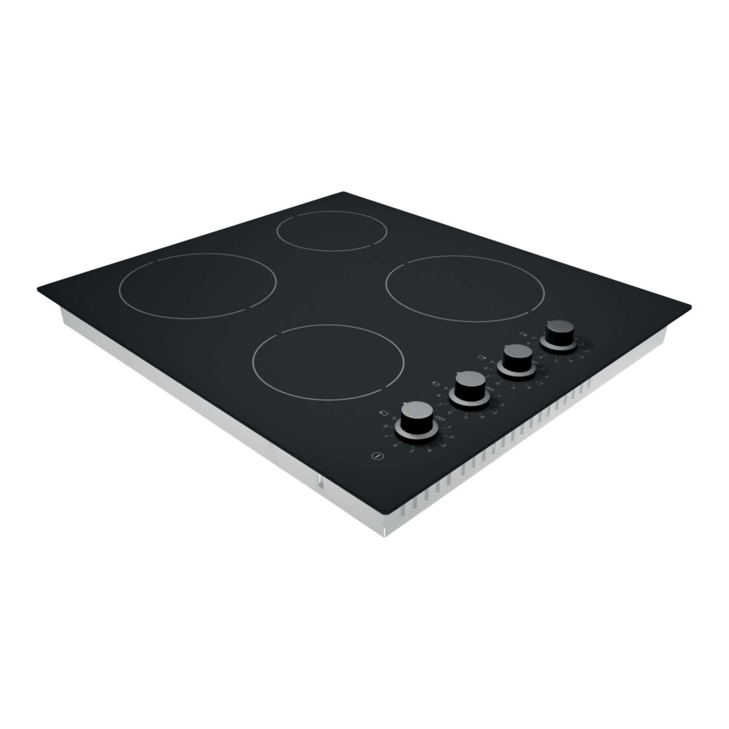 Statesman 60cm 4 Zone Ceramic Hob with Dial Control Black (CHZ460D) | CEF