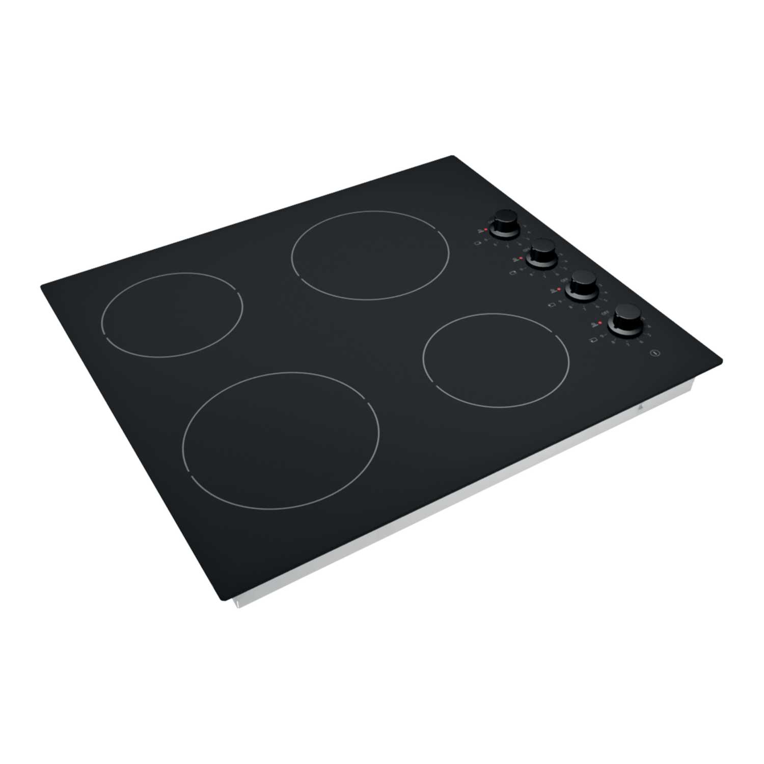 Statesman 60cm 4 Zone Ceramic Hob with Dial Control Black (CHZ460D) | CEF