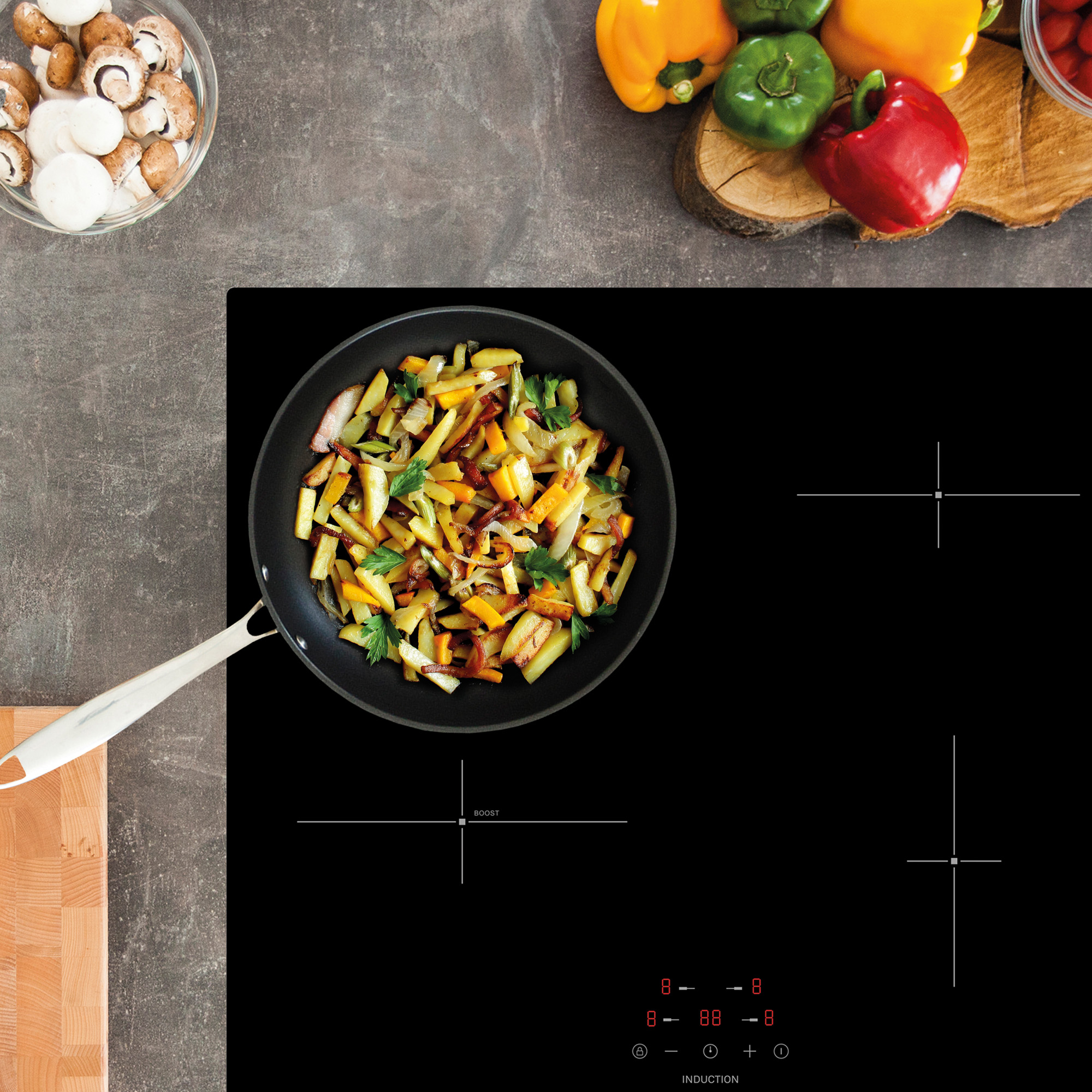 Statesman 60cm 4 Zone Induction Hob with Touch Control Black (IHZ460) | CEF