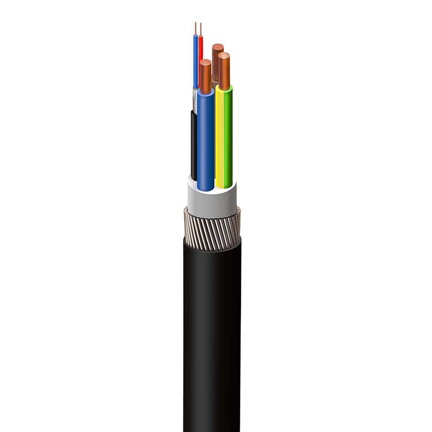 6mm² 3 Core 1 Pair Screened SWA LSZH EV Cable Black (Cut Length Sold By ...