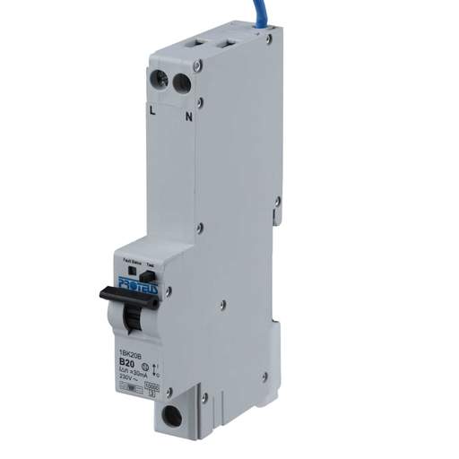 Proteus 20A Double Pole 1 Module Bidirectional B Curve 10kA 30mA Type B RCBO (1BK20B) | CEF