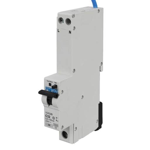 Proteus 32A Double Pole 1 Module Bidirectional C Curve 10kA 30mA Type B ...
