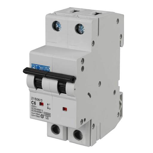 Proteus 6A Double Pole 15kA C Curve MCB (21506/3) | CEF