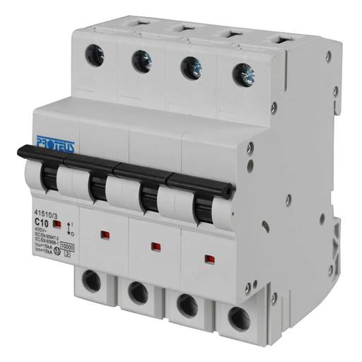 Proteus 10A Four Pole 15kA C Curve MCB (41510/3) | CEF