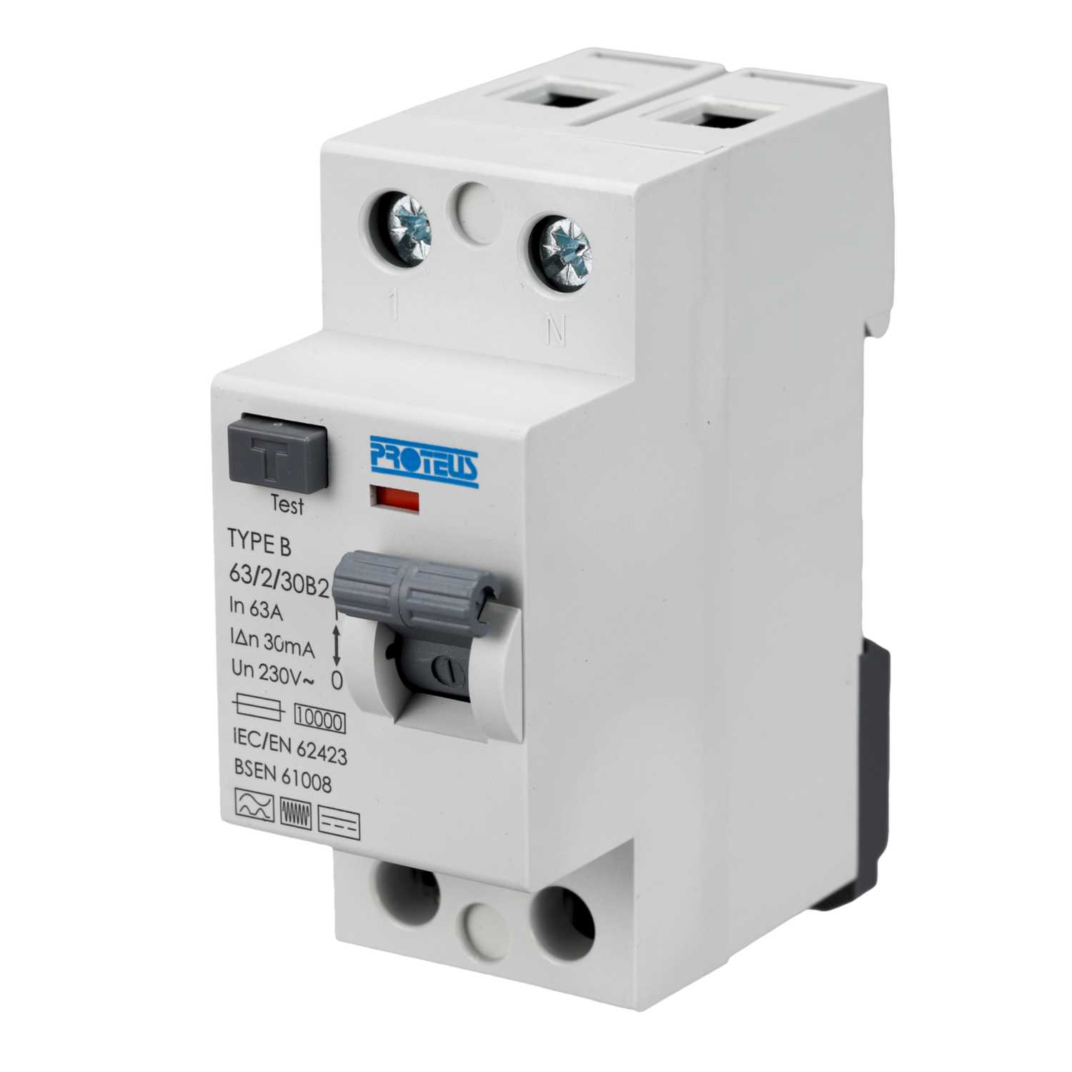 Proteus Bidirectional 63A 2 Pole 2 Module 30mA Type B RCD (63/2/30B2) | CEF