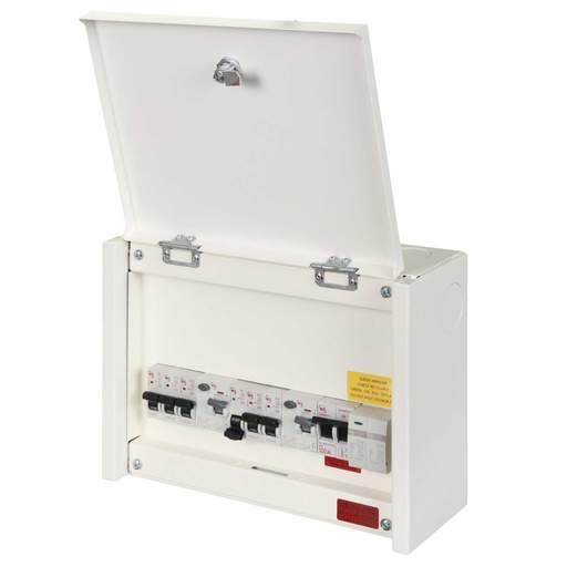 M2 3 + 3 Dual 63A Type A RCD Metal Clad Consumer Unit with Type 1 SPD ...