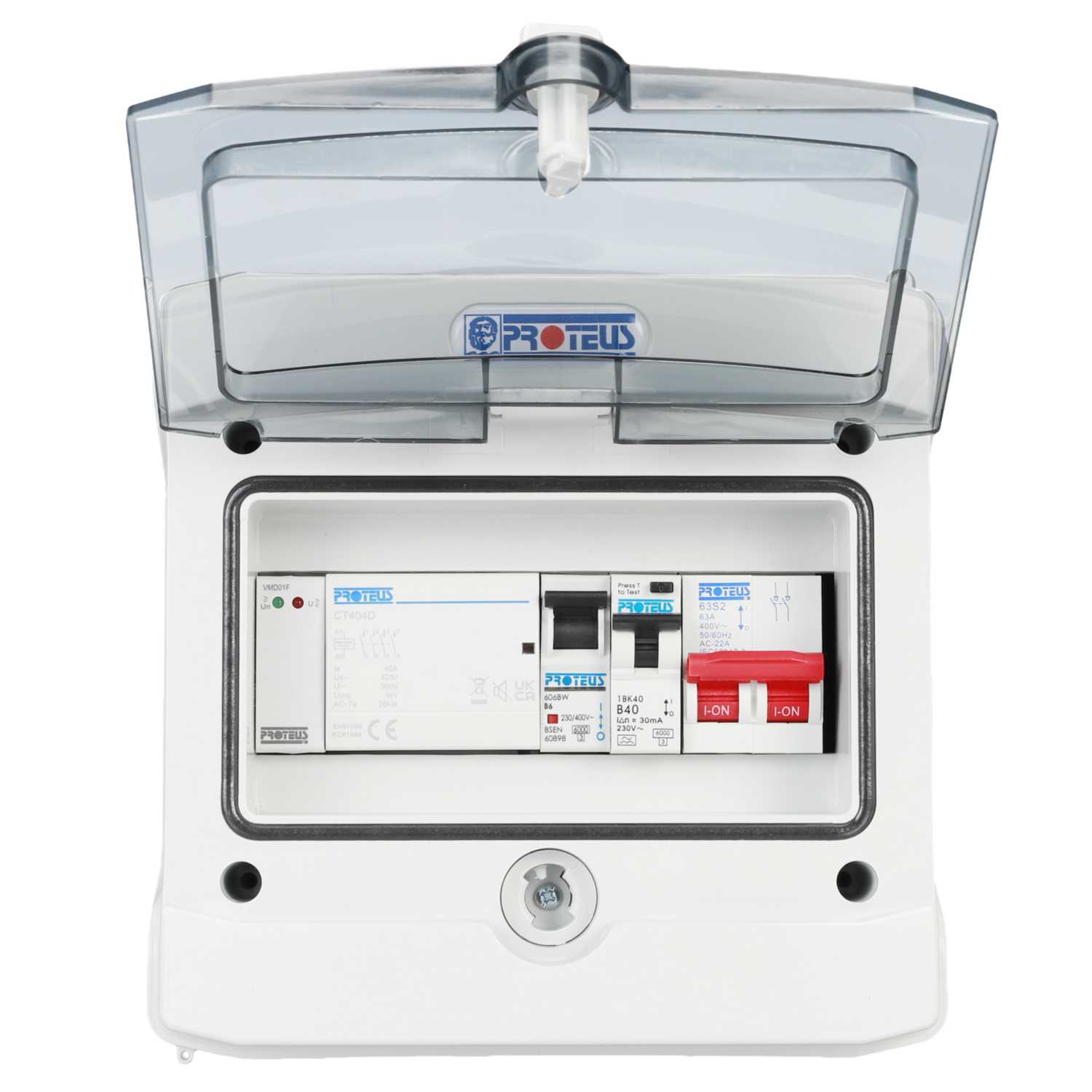 Proteus EV 40A 16kA EV Distribution Boards with PME Fault Detection IP65 (AEV40PMESIP) | CEF