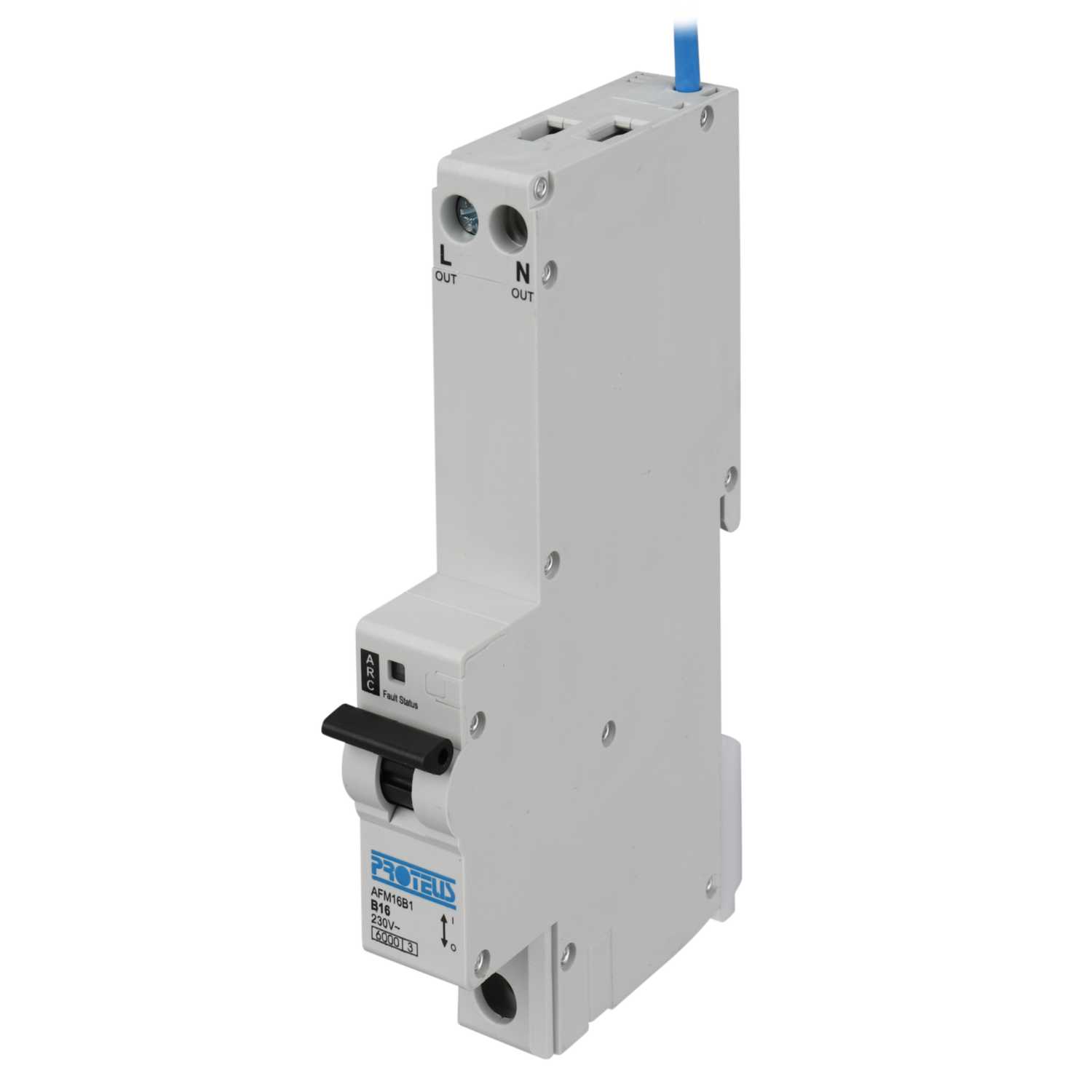 Proteus 16A Double Pole 1 Module B Curve 6kA 30mA AFDD Combined MCB (AFM16B1) | CEF