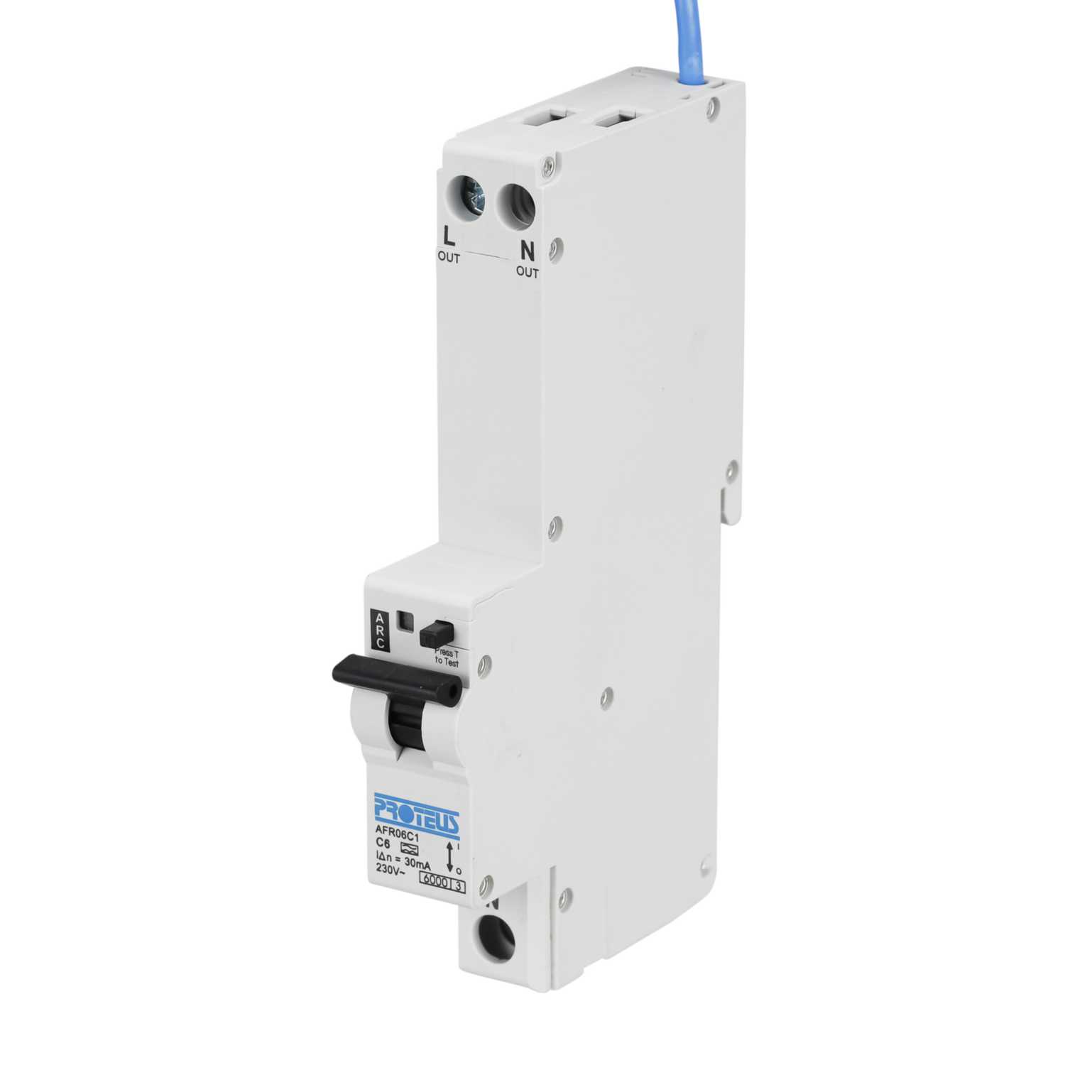 Proteus 6A Double Pole 1 Module C Curve 6kA 30mA AFDD Combined RCBO (AFR06C1) | CEF