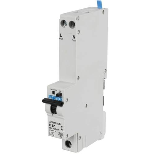Proteus 32A Double Pole 1 Module Bidirectional B Curve 10kA 30mA Type A AFDD / RCBO (AFR1032B) | CEF