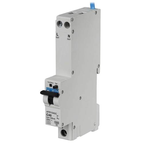 Proteus 40A Double Pole 1 Module Bidirectional C Curve 10kA 30mA Type A AFDD / RCBO (AFR1040C) | CEF
