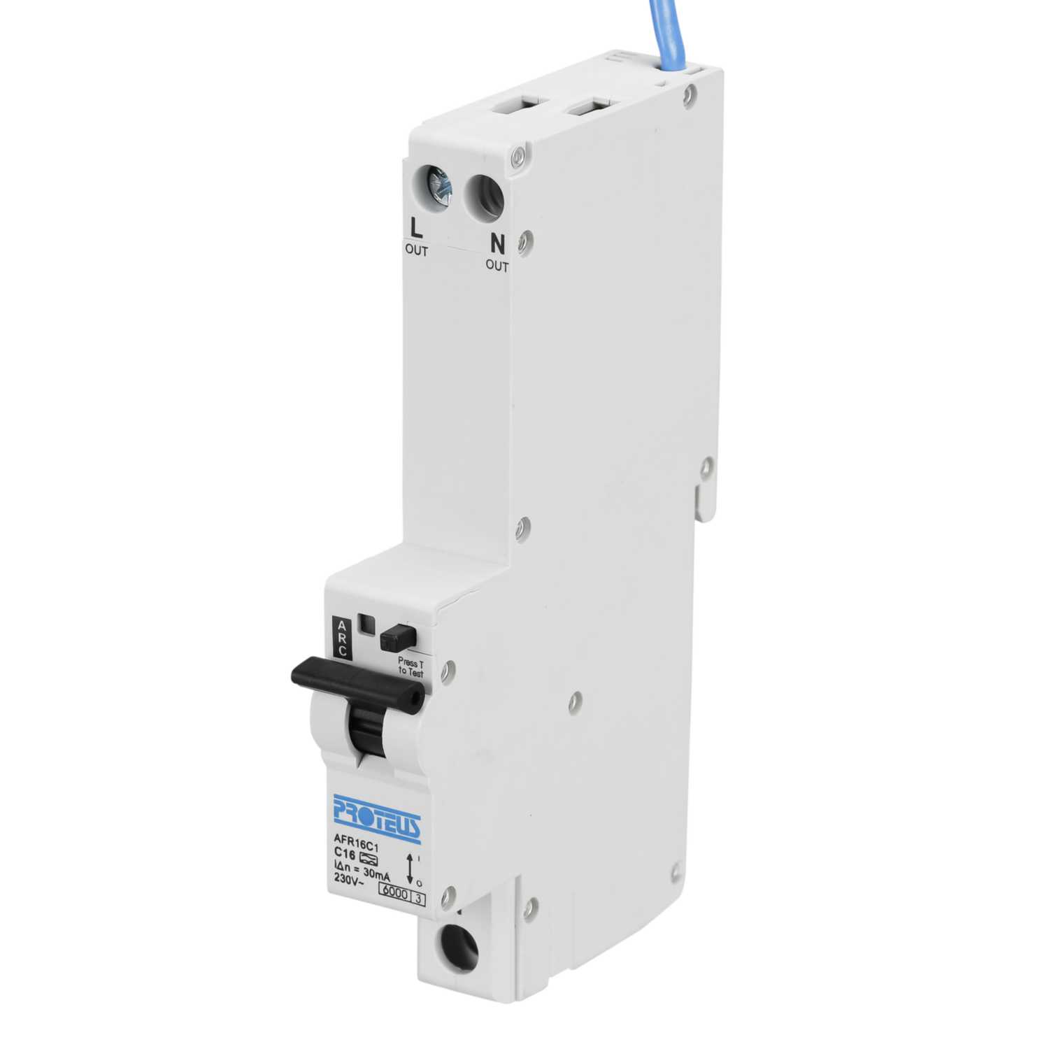 Proteus Bidirectional 16A Double Pole 1 Module C Curve 6kA 30mA AFDD Combined RCBO (AFR16C1) | CEF