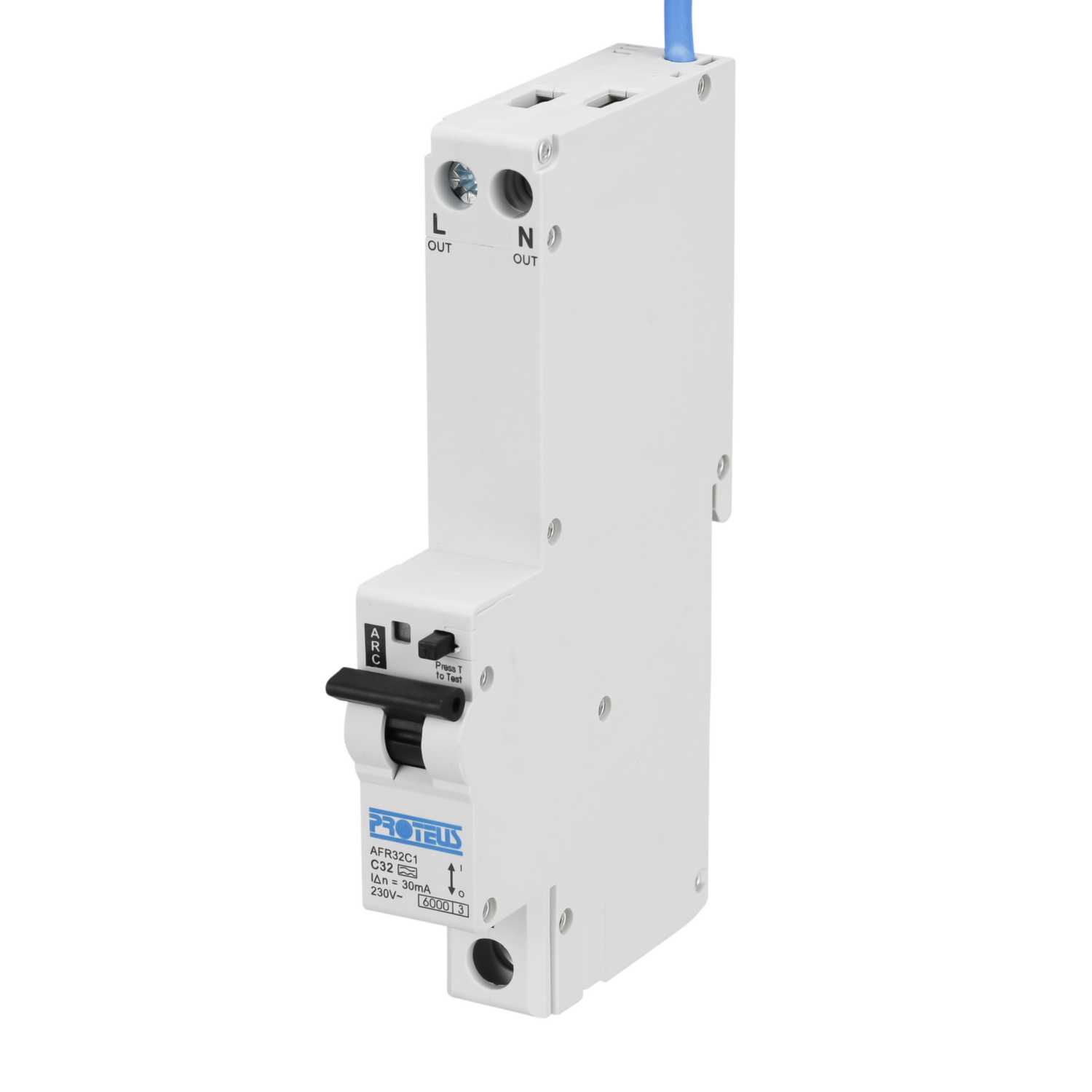 Proteus Bidirectional 32A Double Pole 1 Module C Curve 6kA 30mA AFDD Combined RCBO (AFR32C1) | CEF