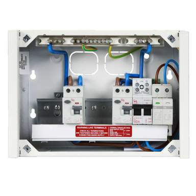 M2 3 + 3 Dual 63A Type A RCD Metal Clad Consumer Unit with Type 2 SPD ...