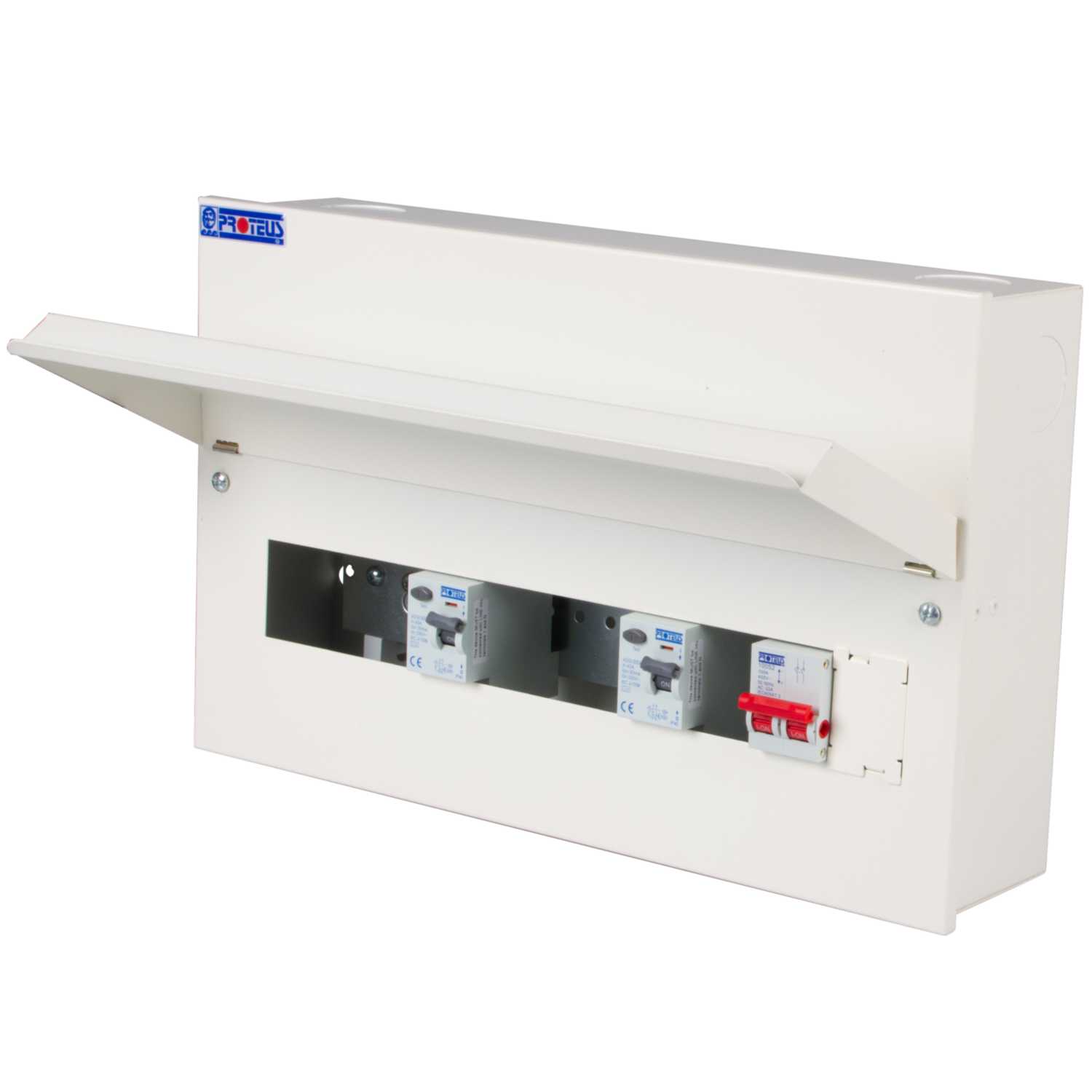 Proteus 5 + 5 Dual 63A Type A RCD High Integrity Metal Clad Consumer ...
