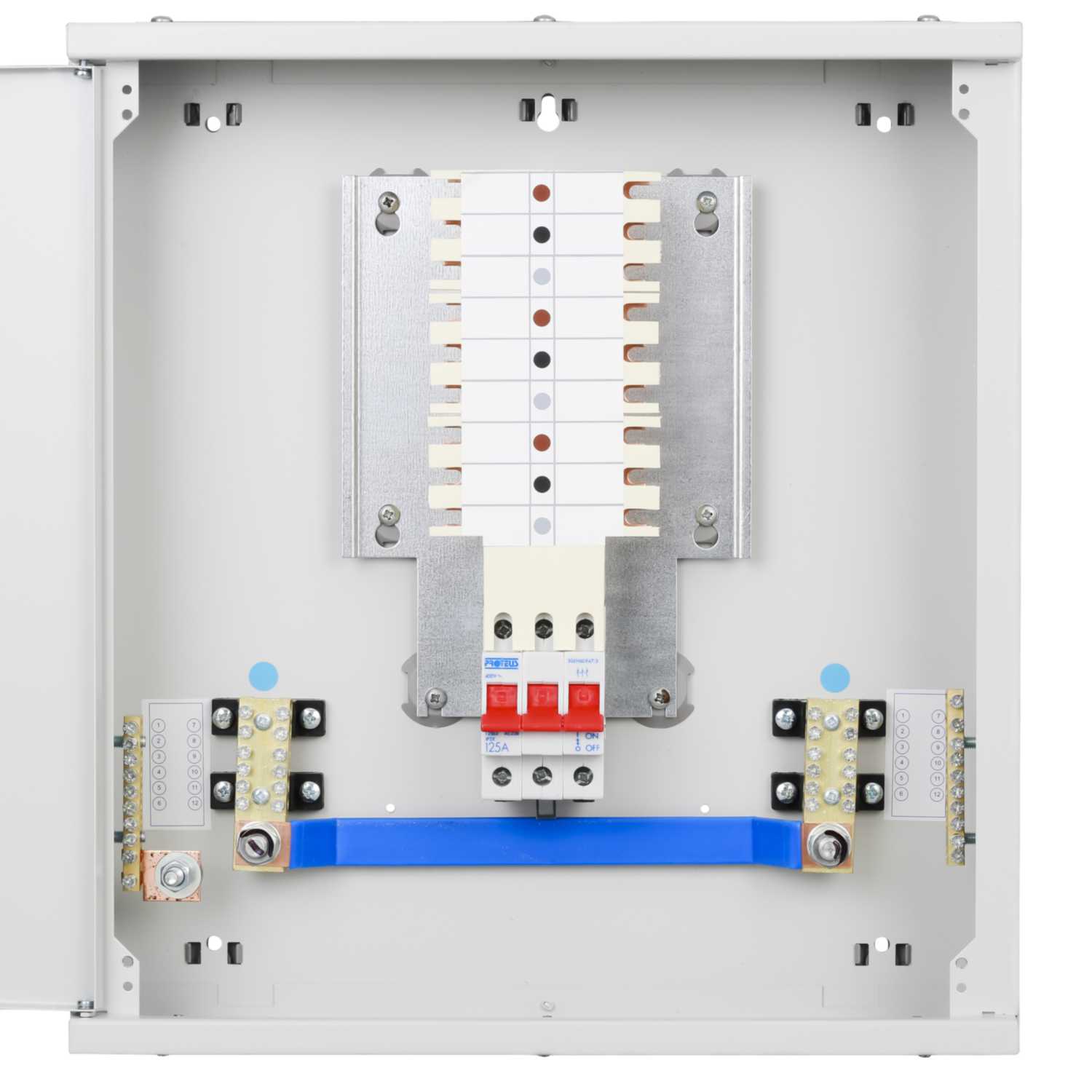 Proteus 6 Way TP+ N MCB Distribution Board with 125A Disconnector ...