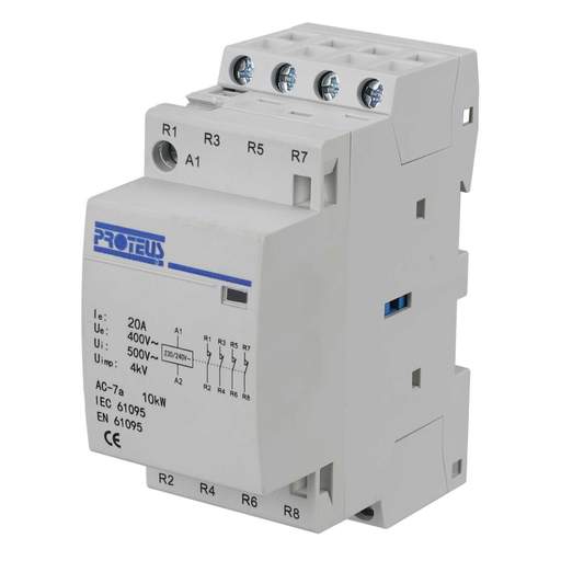 Proteus 20A 4 Pole 230V 2 Module NC Contactor (CT204NC) | CEF