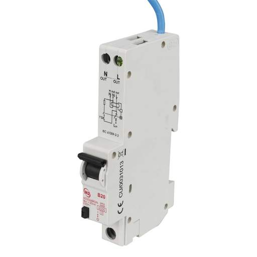 M2 20A 1P+N 1 Module B Curve 6kA 30mA Type A RCBO (M220MBRSPA) | CEF