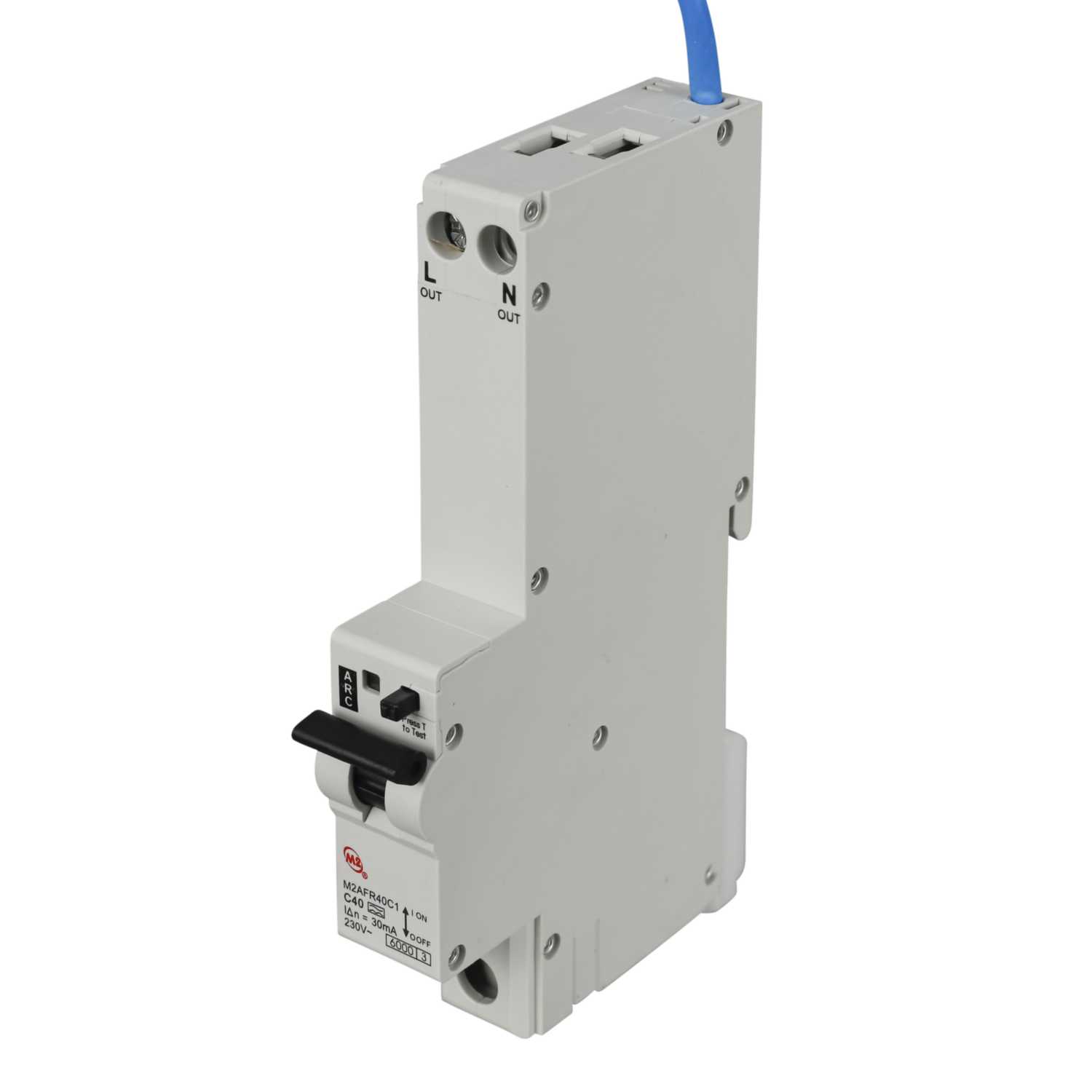 M2 40A Double Pole 1 Module C Curve 6kA 30mA AFDD Combined RCBO (M2AFR40C1) | CEF
