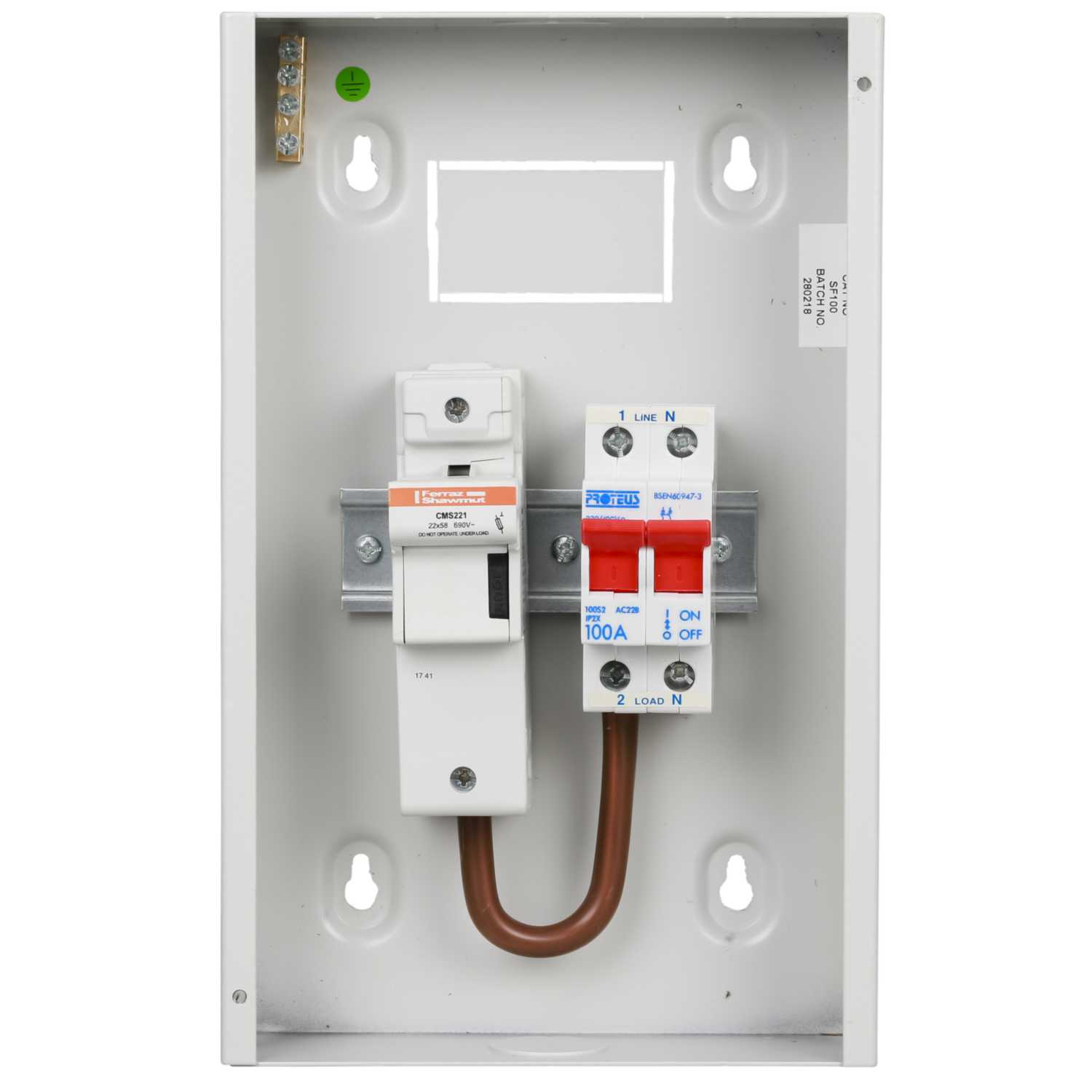 Proteus 100A SP+N Metal Switch Fuse (SF100) | CEF