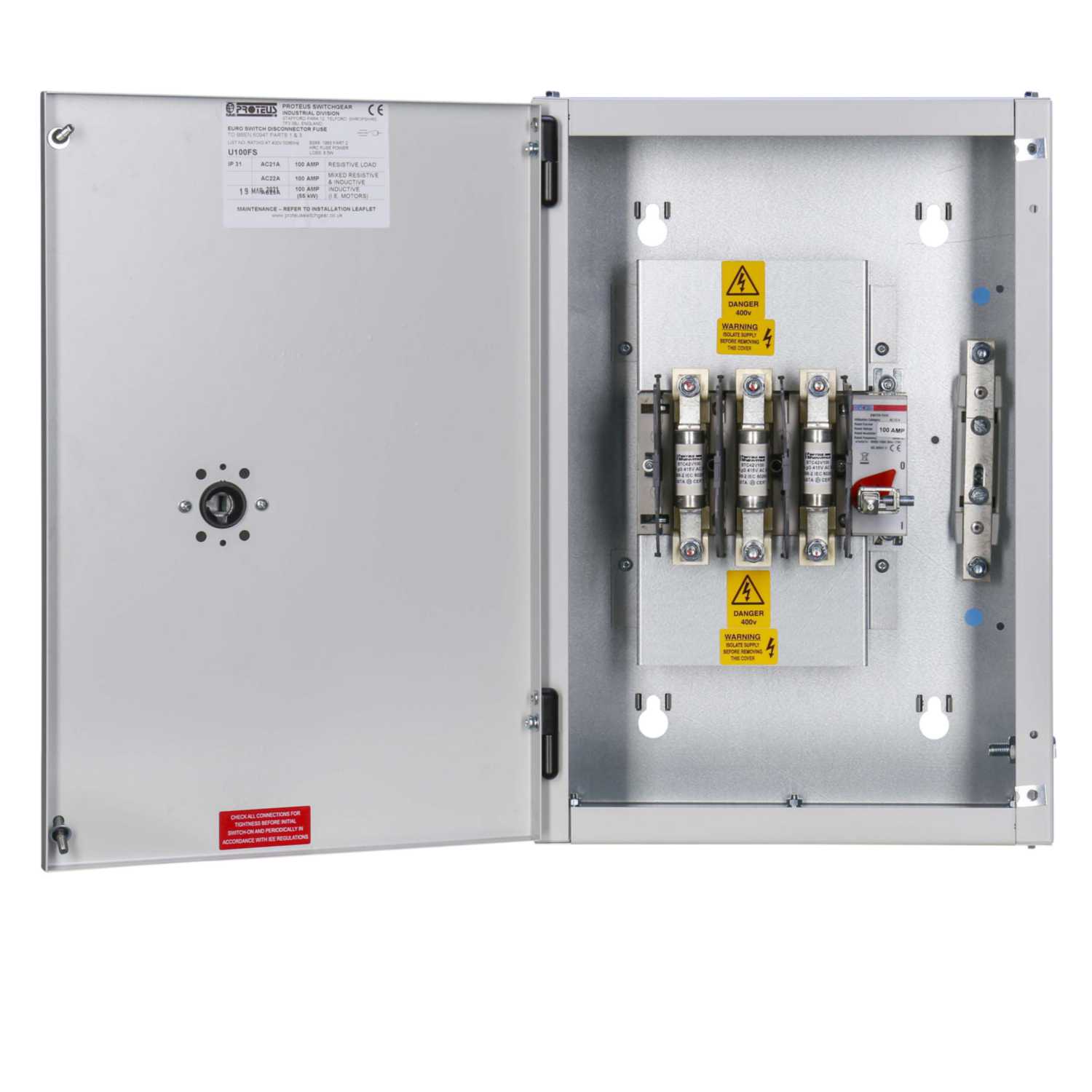 Proteus 100A TP+N Metal Fused Switch (U100FS) | CEF