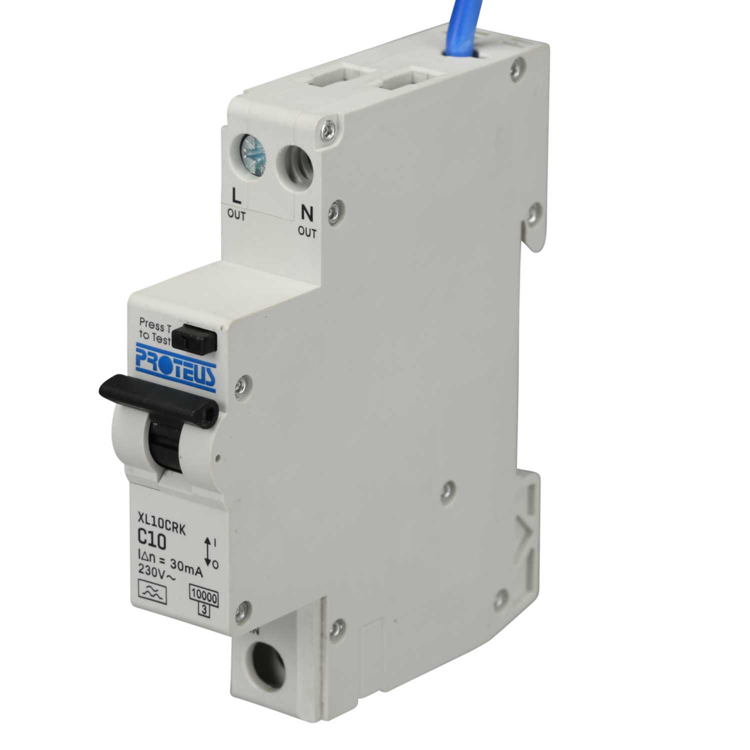 Proteus XL 10A Single Pole 1 Module C Curve 10kA 30mA Type A Compact RCBO (XL10CRK) | CEF