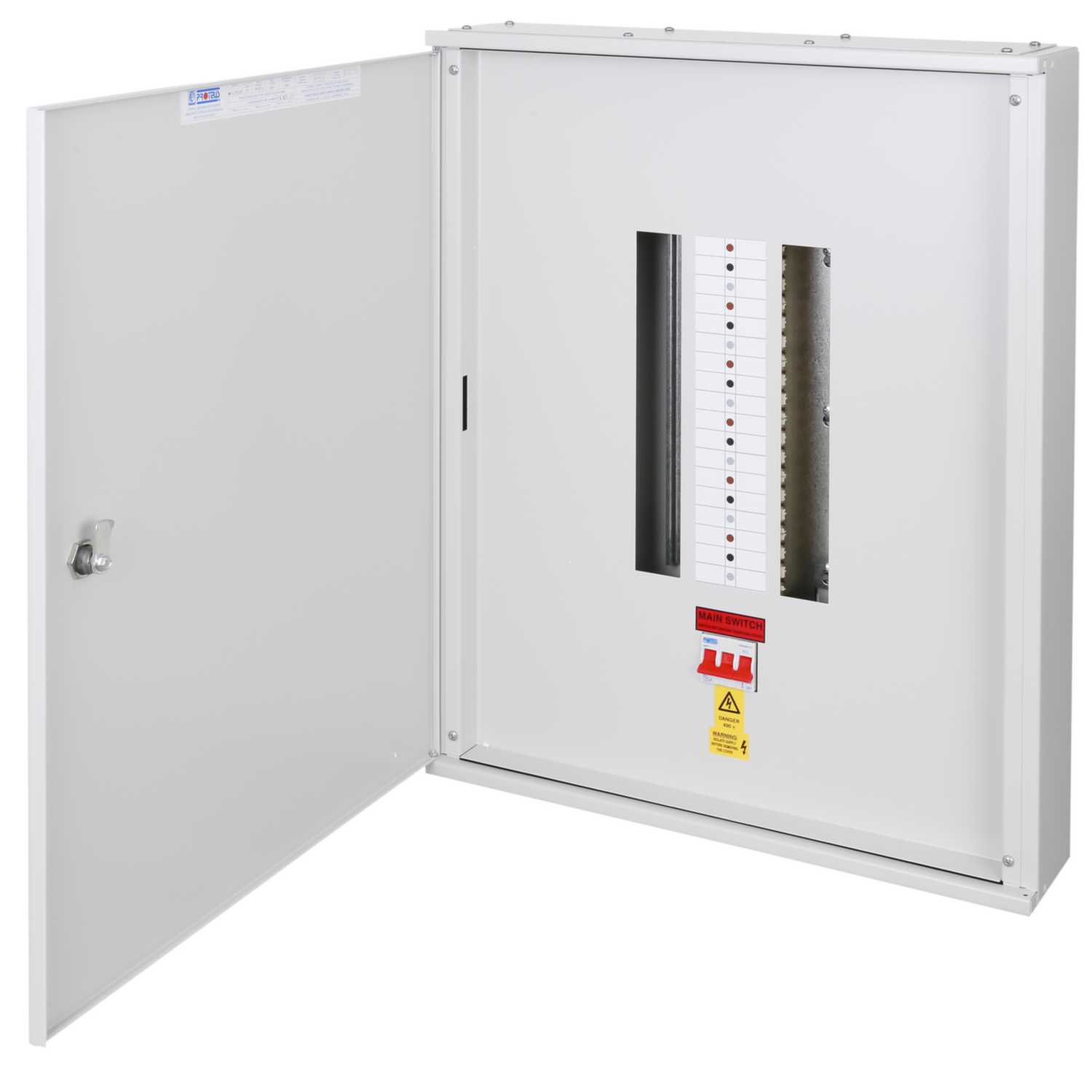 Proteus XL 12 Way 125A TP+N MCB Distribution Board with 125A Switch ...