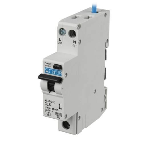 Proteus XL 16A Double Pole 1 Module C Curve 10kA 30mA Type A Compact RCBO (XL16CRK) | CEF