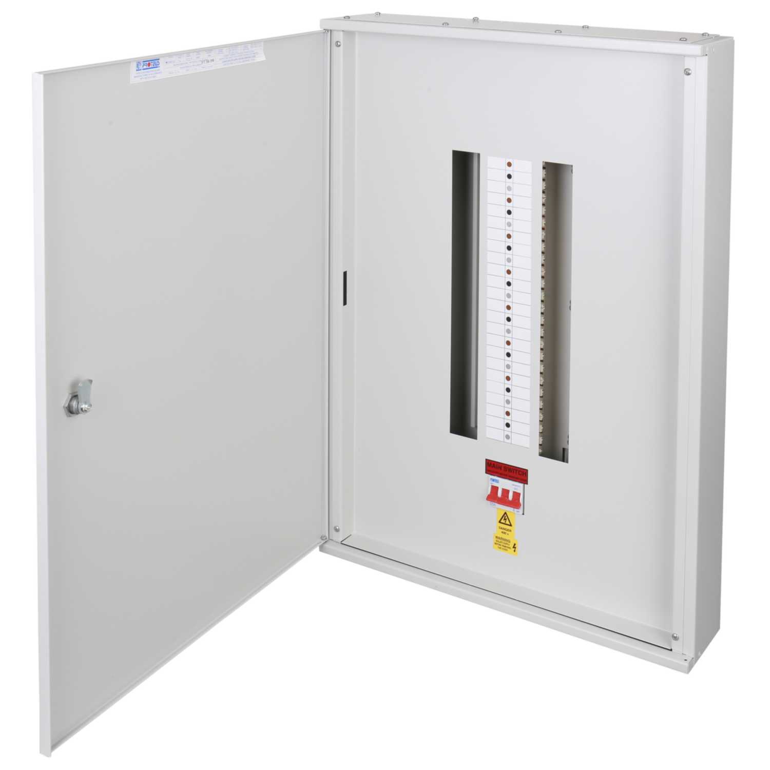 Proteus XL 24 Way 125A TP+N MCB Distribution Board with 125A Switch ...
