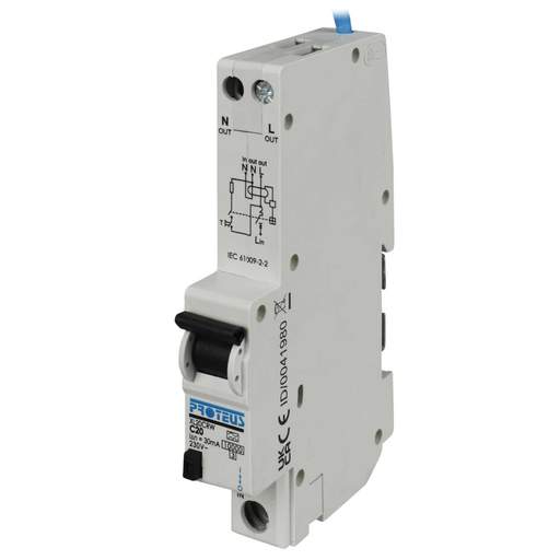 Proteus XL 20A 1P+N 1 Module C Curve 10kA 30mA Type A RCBO (XL20CR) | CEF