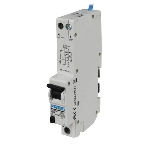 Proteus XL 25A 1P+N 1 Module C Curve 10kA 30mA Type A RCBO (XL25CR) | CEF